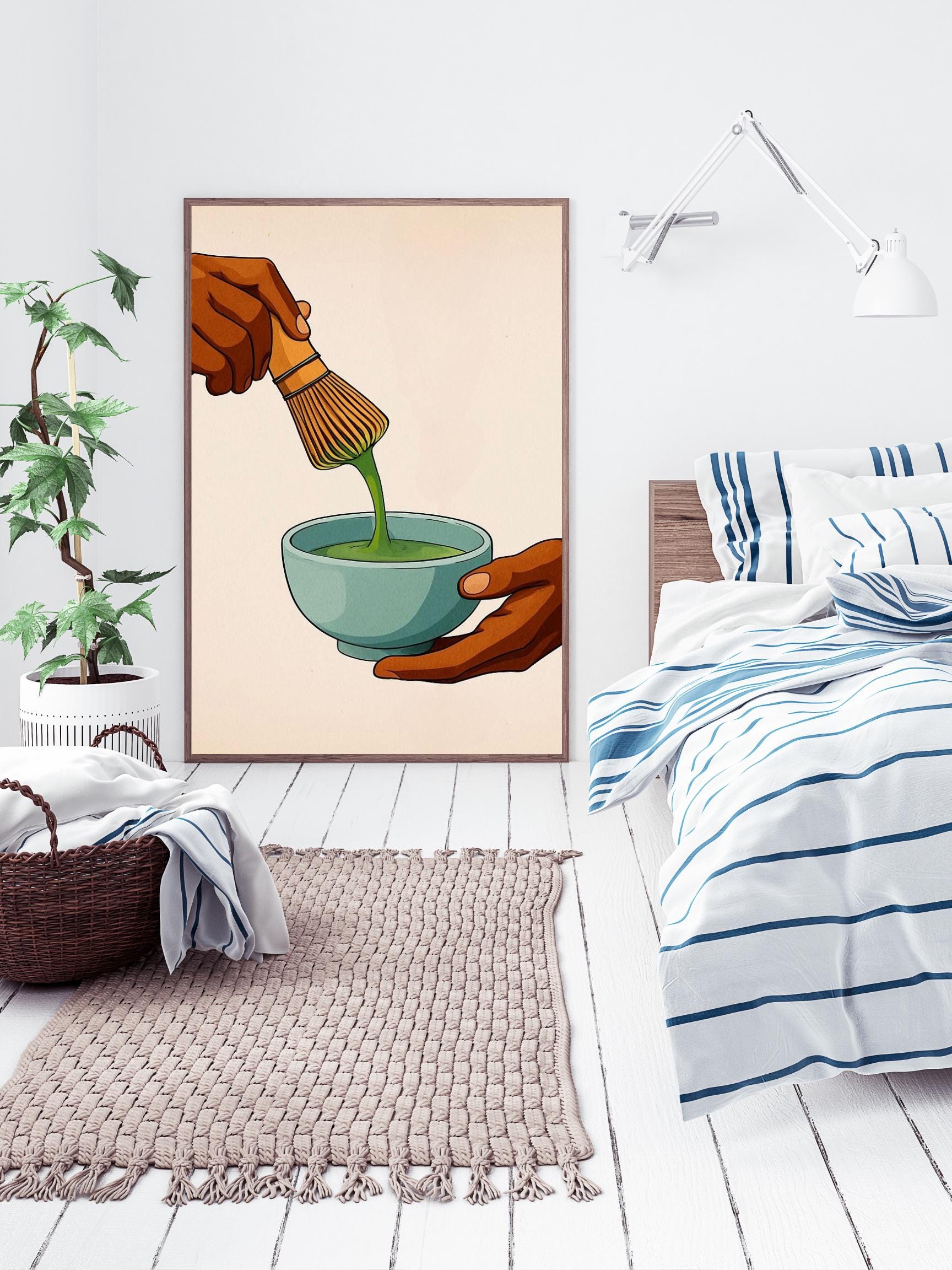 Modern Matcha Art Print – DIGITAL DOWNLOAD, Bold Japanese Tea Whisk ...