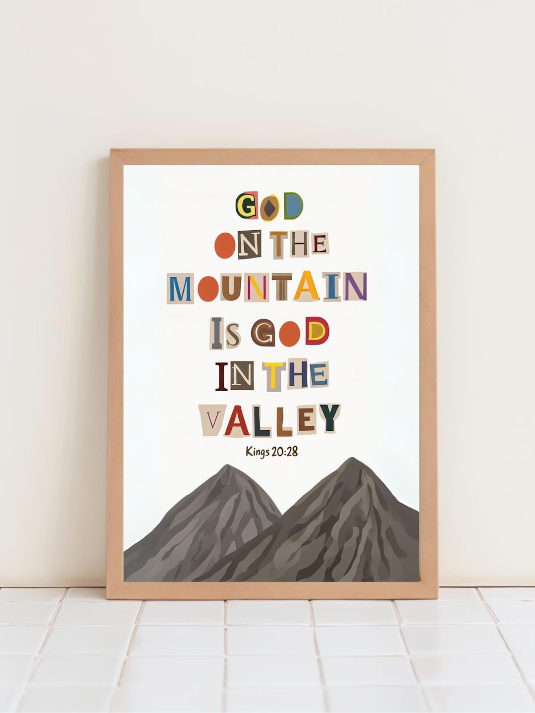 Christian Bible Verse Wall Art – DIGITAL DOWNLOAD, "god on the Mountain ...