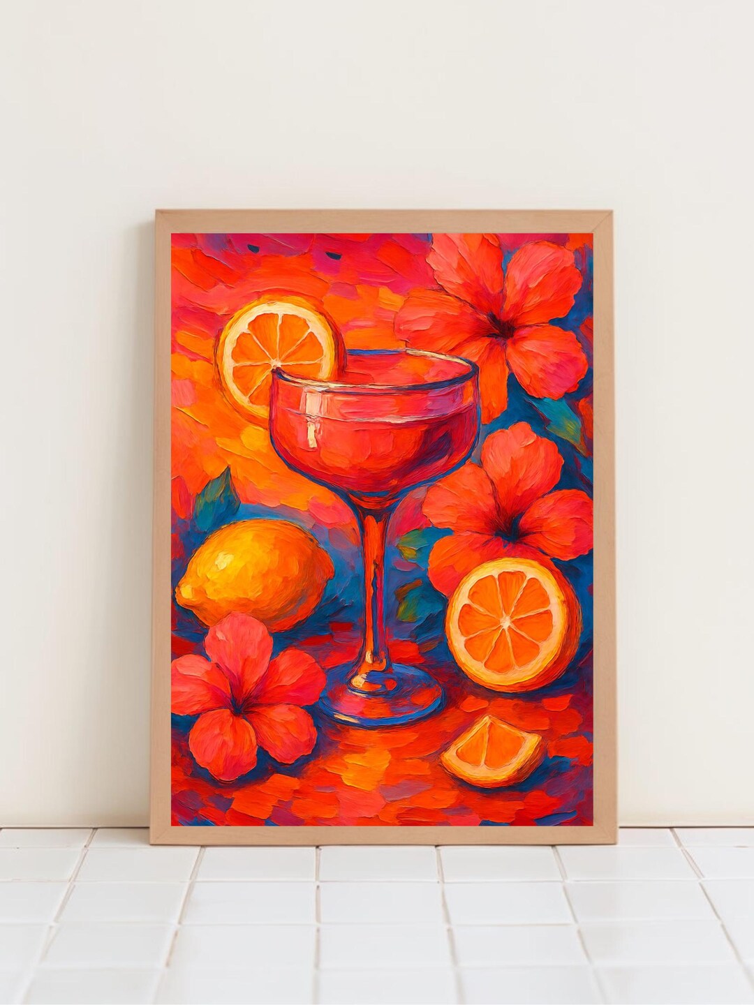 Tropical Cocktail Poster – DIGITAL DOWNLOAD, Vibrant Hibiscus & Citrus ...