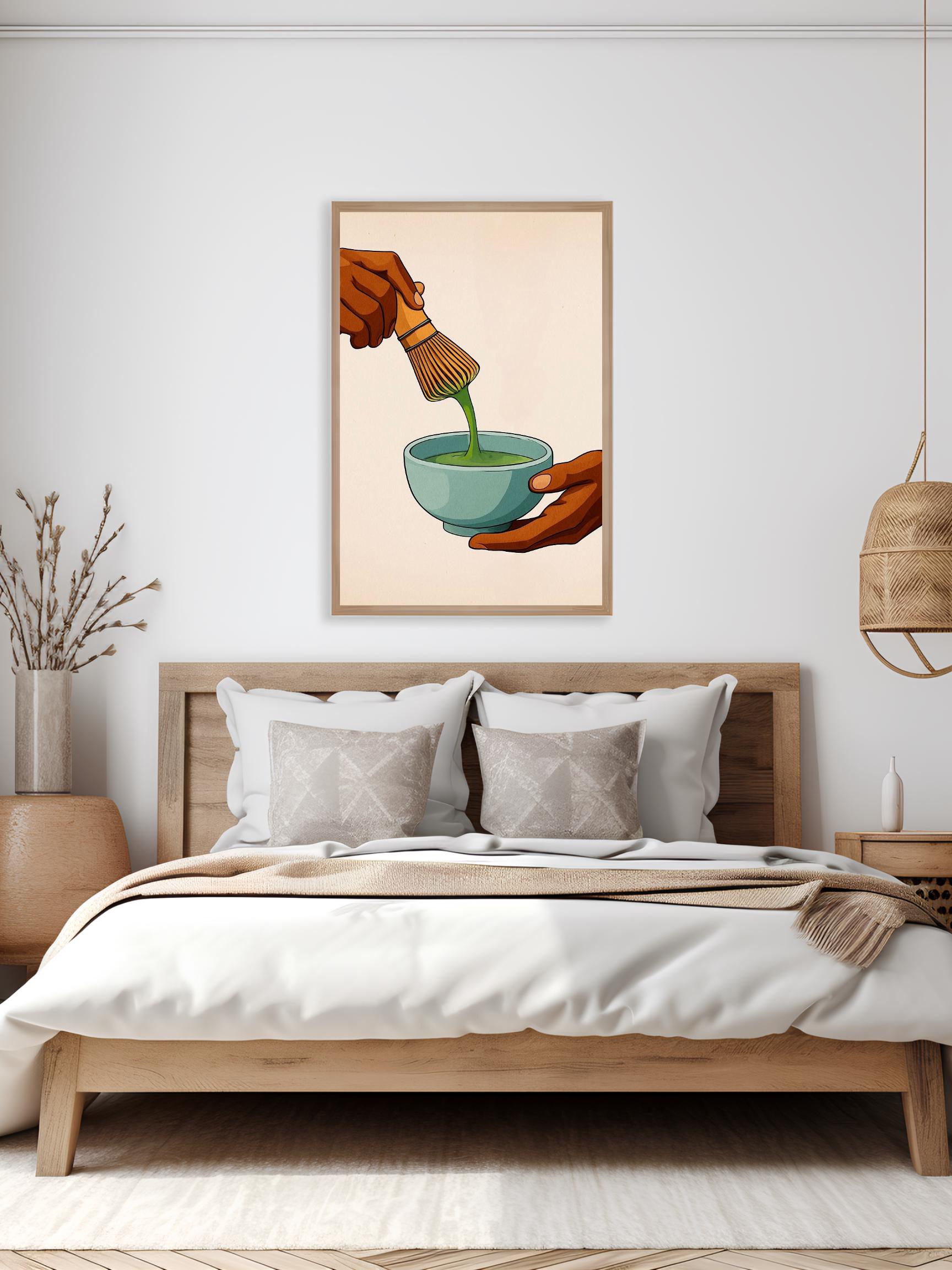 Modern Matcha Art Print – DIGITAL DOWNLOAD, Bold Japanese Tea Whisk ...