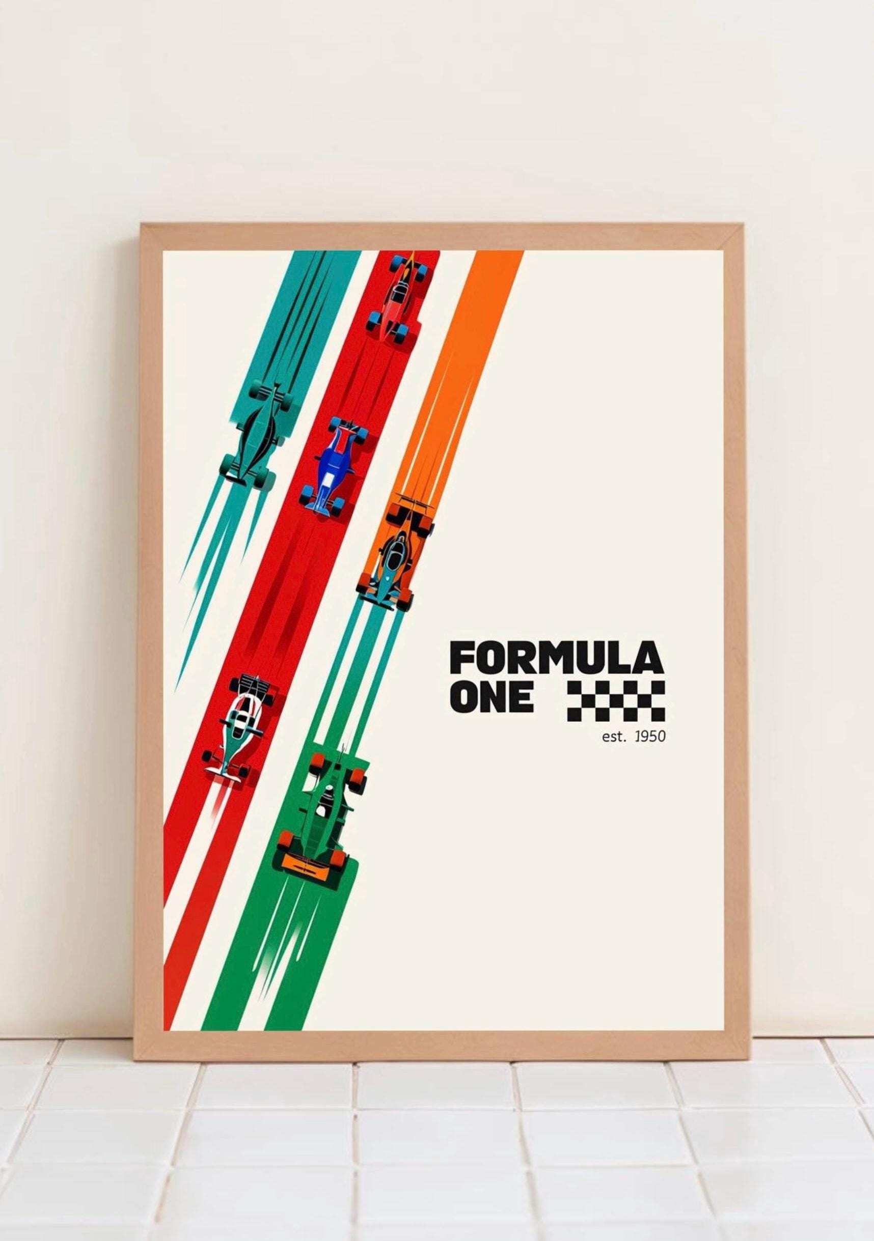 Retro Formula One Racing Poster: Motorsport Wall Art (digital Download ...