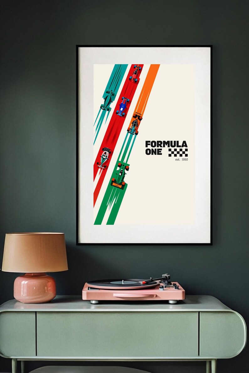 Retro Formula One Racing Poster: Motorsport Wall Art (digital Download ...