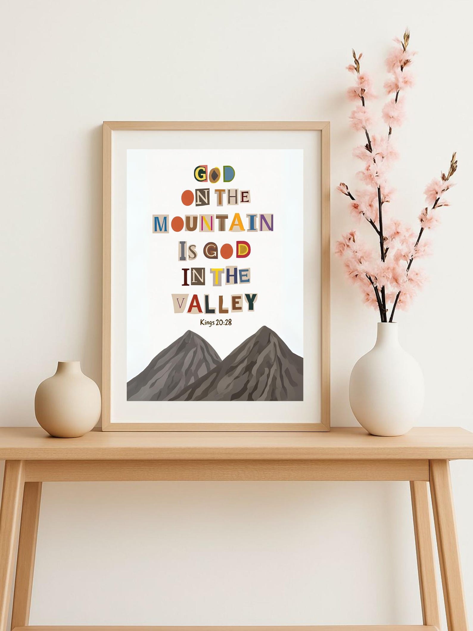 Christian Bible Verse Wall Art – DIGITAL DOWNLOAD, "god on the Mountain ...