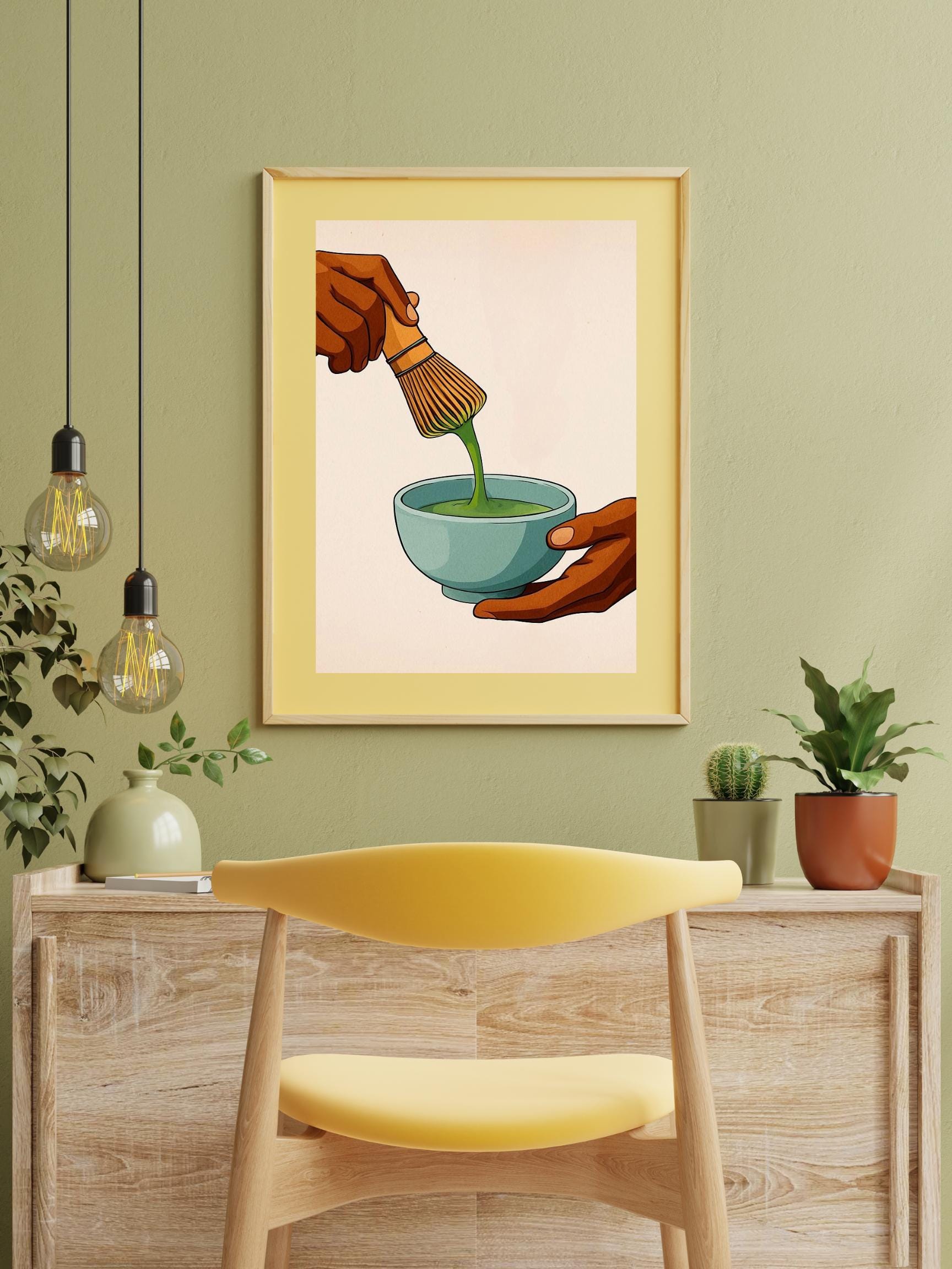 Modern Matcha Art Print – DIGITAL DOWNLOAD, Bold Japanese Tea Whisk ...