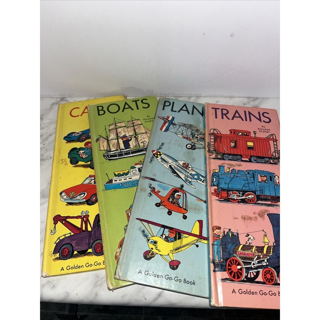 Richard Scarry Golden Gogo Books LOT OF 4 Vintage 1967 Cars Trains ...