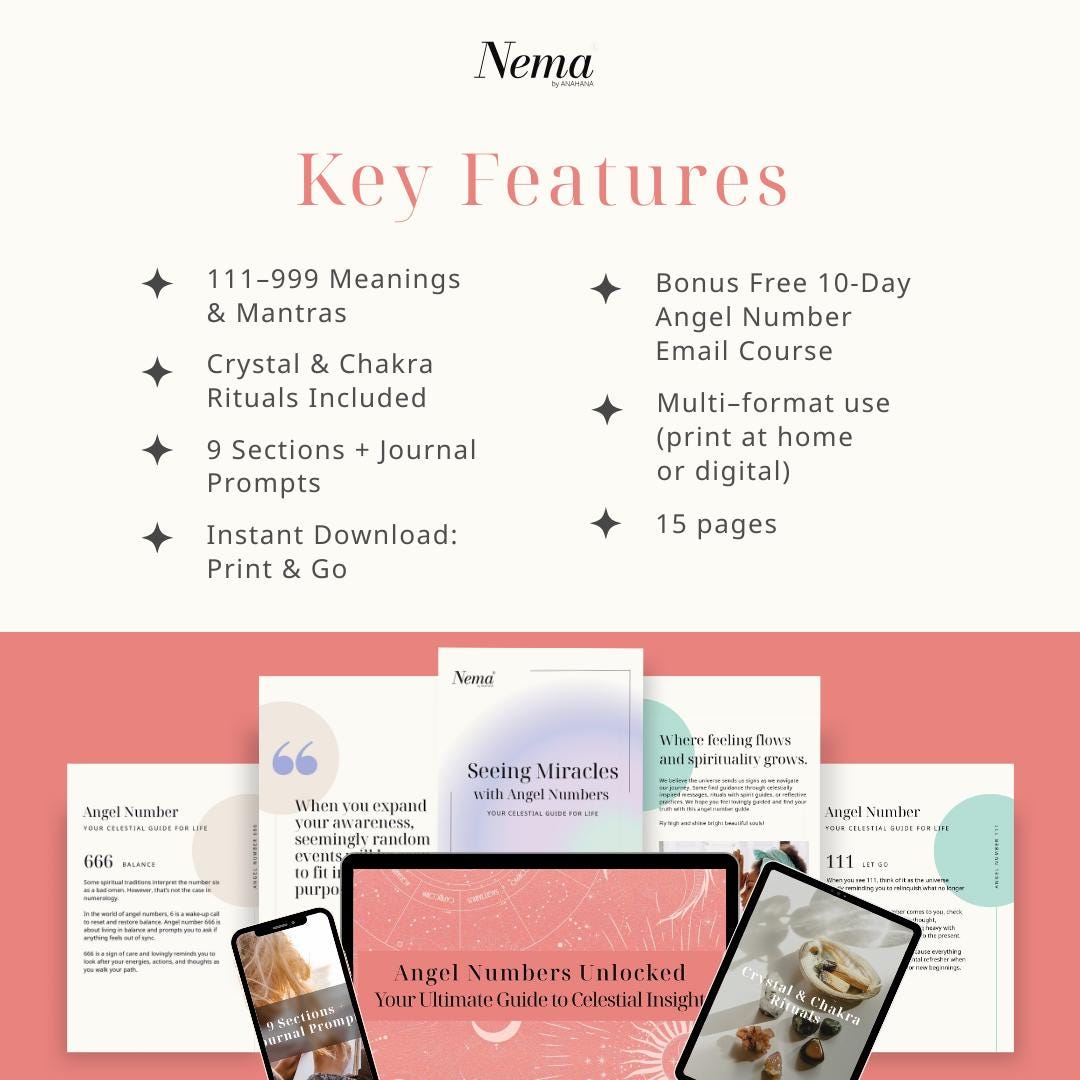 Angel Numbers 111–999 Guide • Digital Download PDF • Meaning & Mantras ...