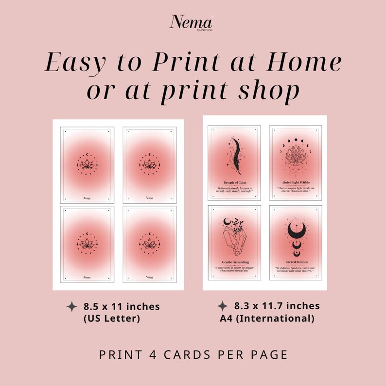 Pink Oracle Cards, Affirmation Cards, Printable Oracle Cards, Daily ...