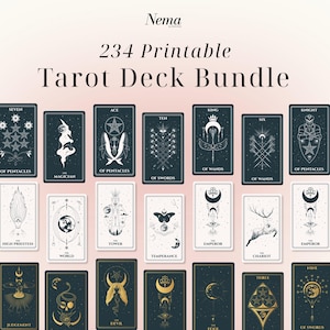234 Tarot Card Bundle Printable, Tarot Cards Bundle SVG PNG PDF, Line ...