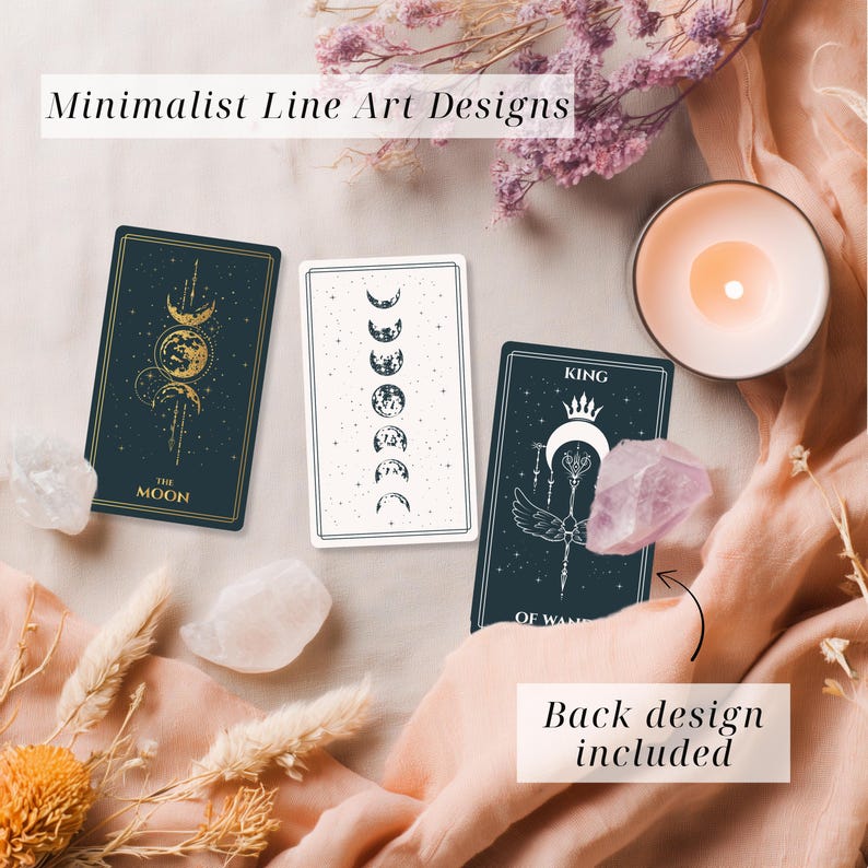 234 Tarot Card Bundle Printable, Tarot Cards Bundle SVG PNG PDF, Line ...