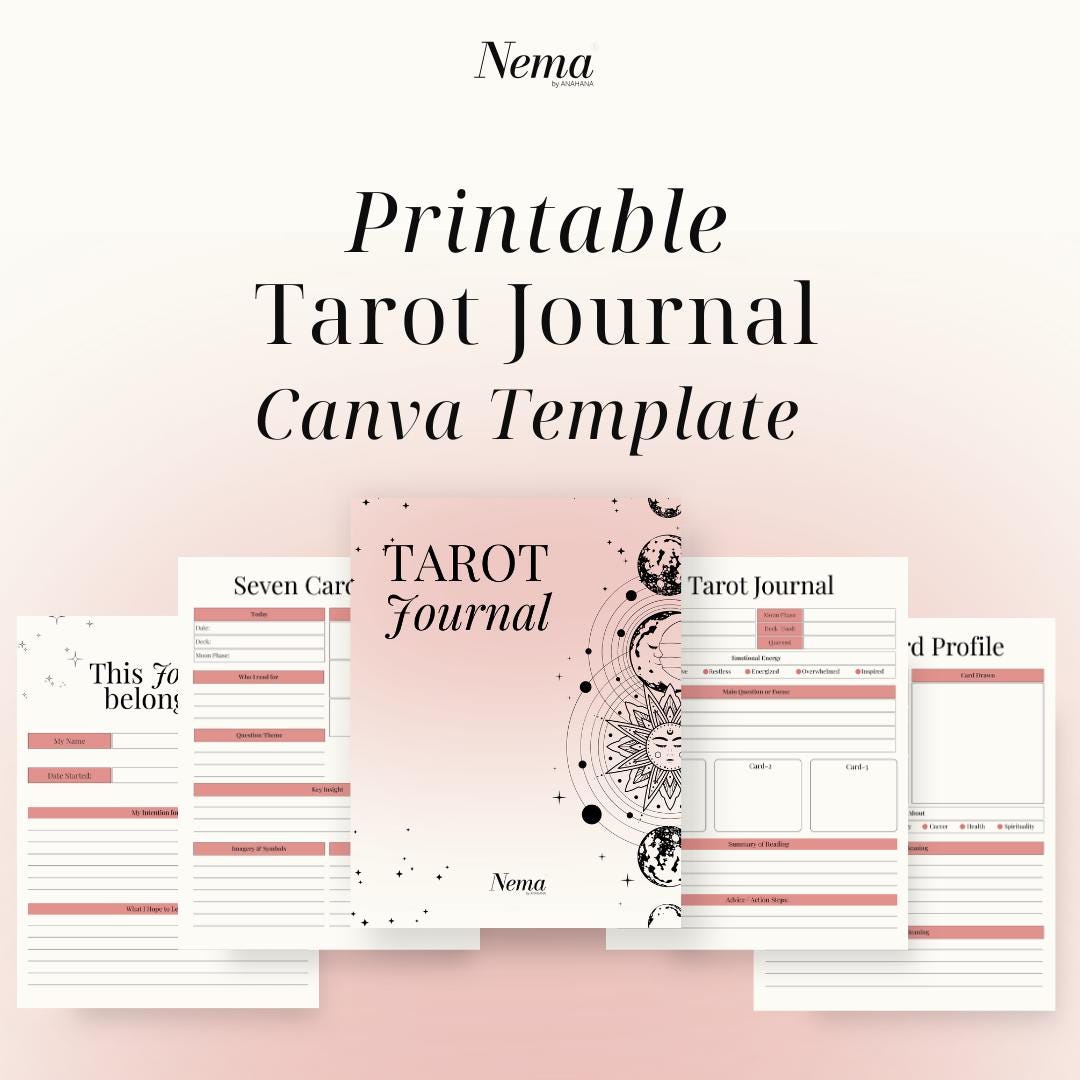 Printable Tarot Journal, Sprituality Gift, Daily Tarot Journal, Tarot ...