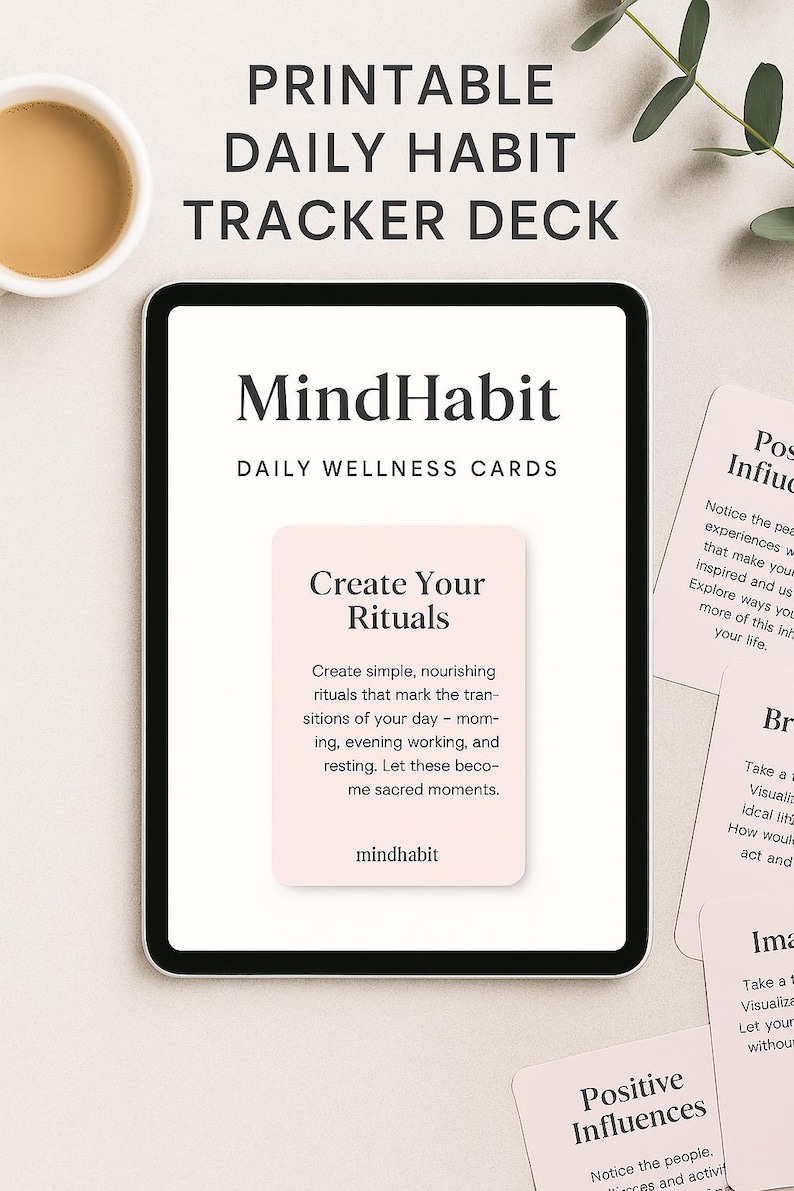 Mindhabit Daily Wellness Cards – Printable Habit Tracker Deck - Etsy