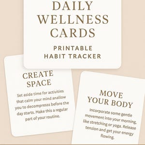 Mindhabit Daily Wellness Cards – Printable Habit Tracker Deck - Etsy