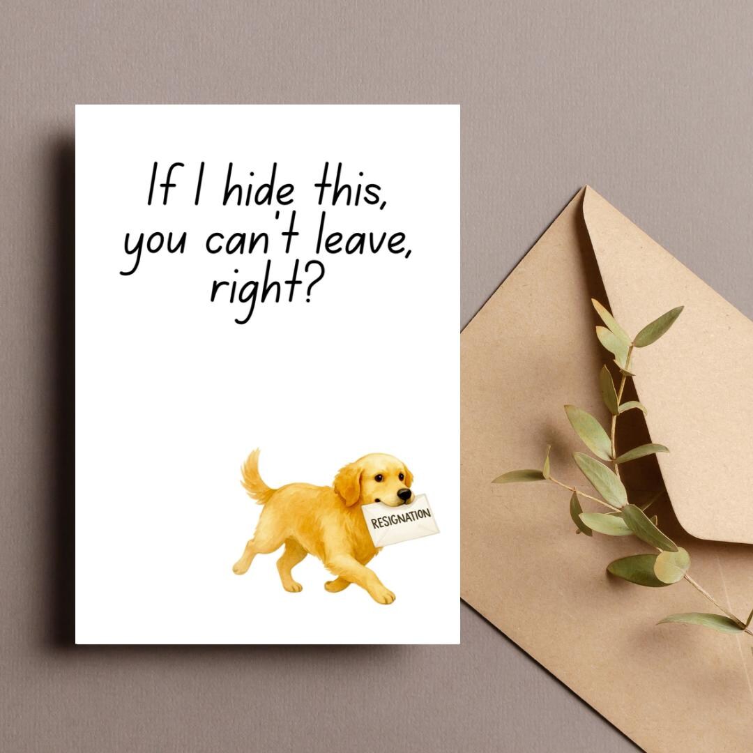 Funny Dog Farewell Card, Funny Resignation Card, Goodbye Coworker Card ...