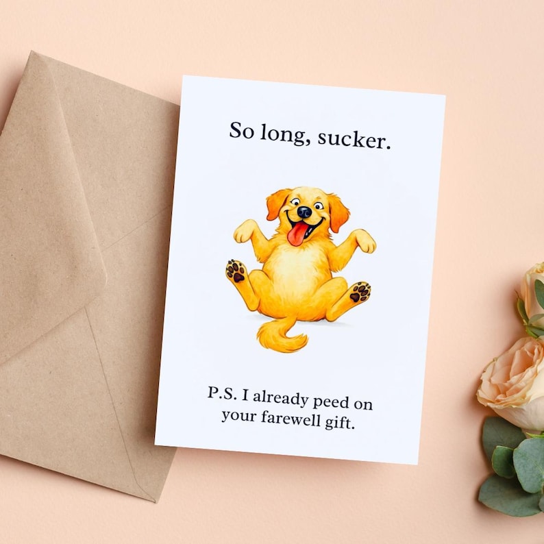 Funny Dog Farewell Card, so Long Dog Goodbye Card, Coworker Leaving ...