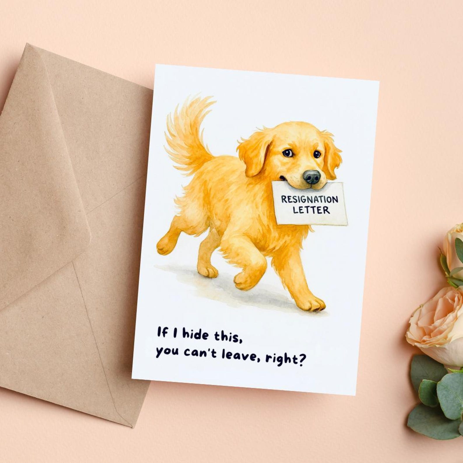 Funny Dog Farewell Card, Dog Resignation Letter Card, Goodbye Coworker ...
