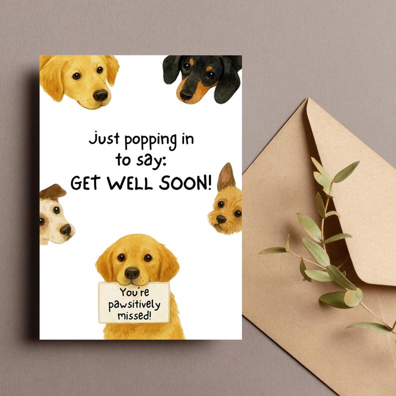 Dog Get Well Soon Card, Feel Better Soon Card, Encouragement Card ...
