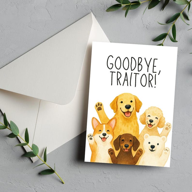 Dog Farewell Card, Dog Farewell Gift, Printable Goodbye Dog Card, Pet ...