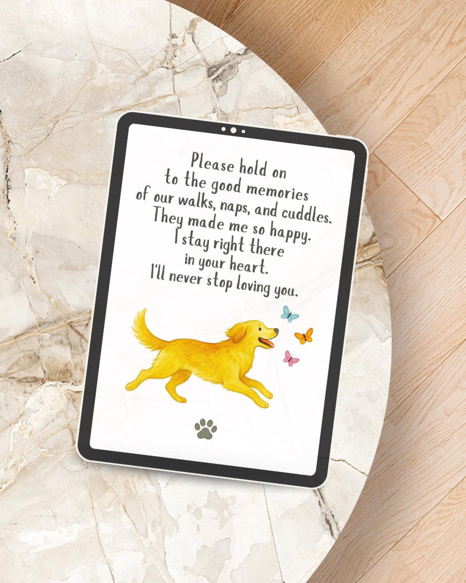 Dog Sympathy Card, Pet Loss Printable, Golden Retriever Memorial, Pet ...