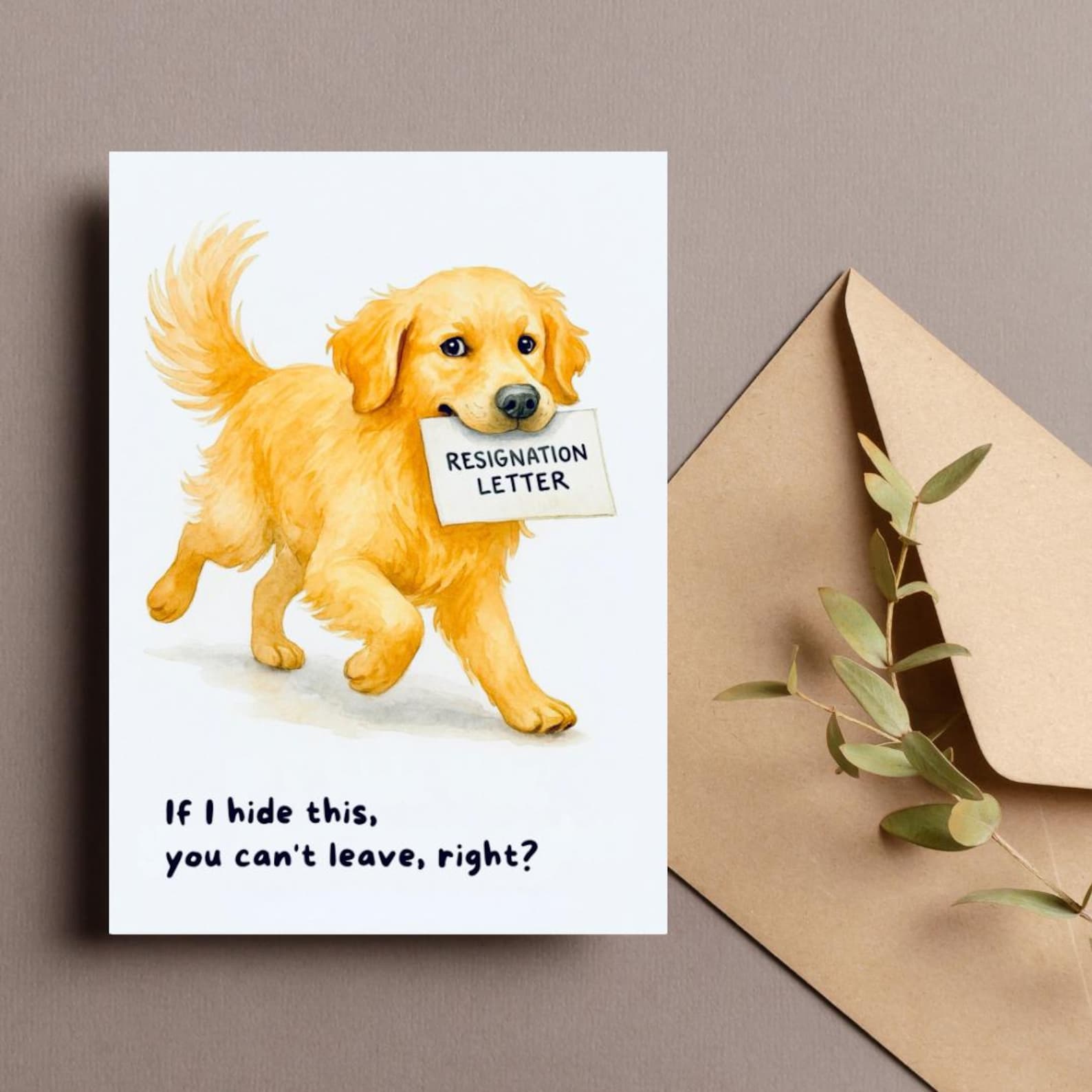 Funny Dog Farewell Card, Dog Resignation Letter Card, Goodbye Coworker ...