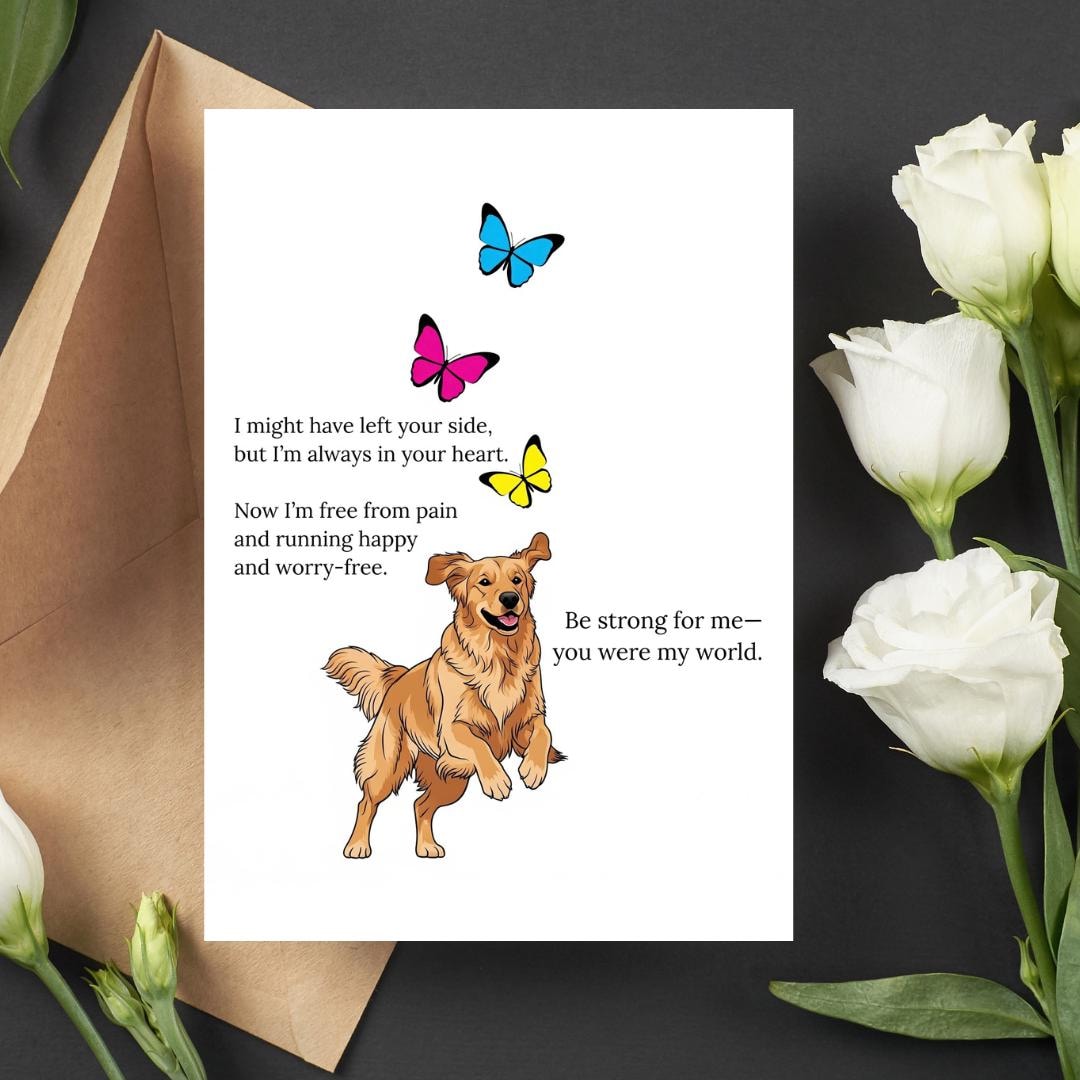 Dog Sympathy Card, Pet Loss Printable, Dog Memorial Card, Digital Grief ...