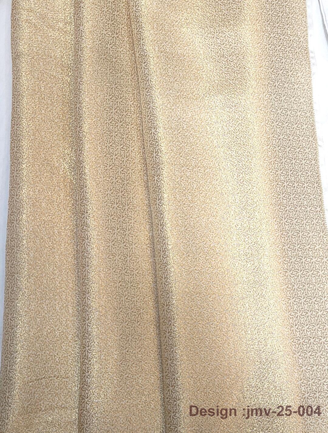 Banarsi Jamawar Fabric – Fine Gold Texture on Ivory | Dyeable | Ideal ...