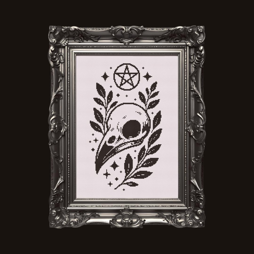 Magic Raven Skull - Stitch Pattern - PDF Pattern - Etsy