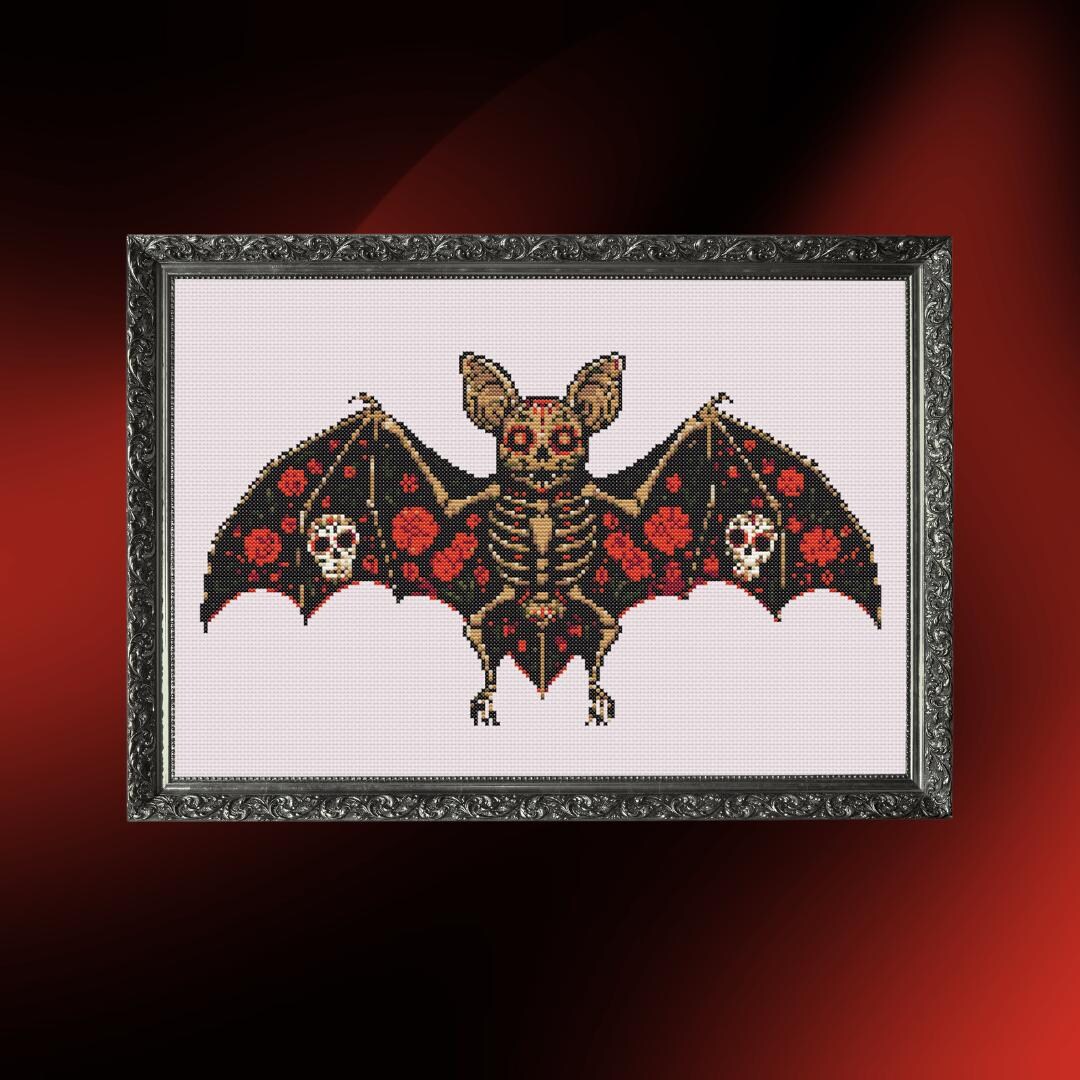 Gothic Rose Bat - Stitch Pattern - PDF Pattern - Etsy