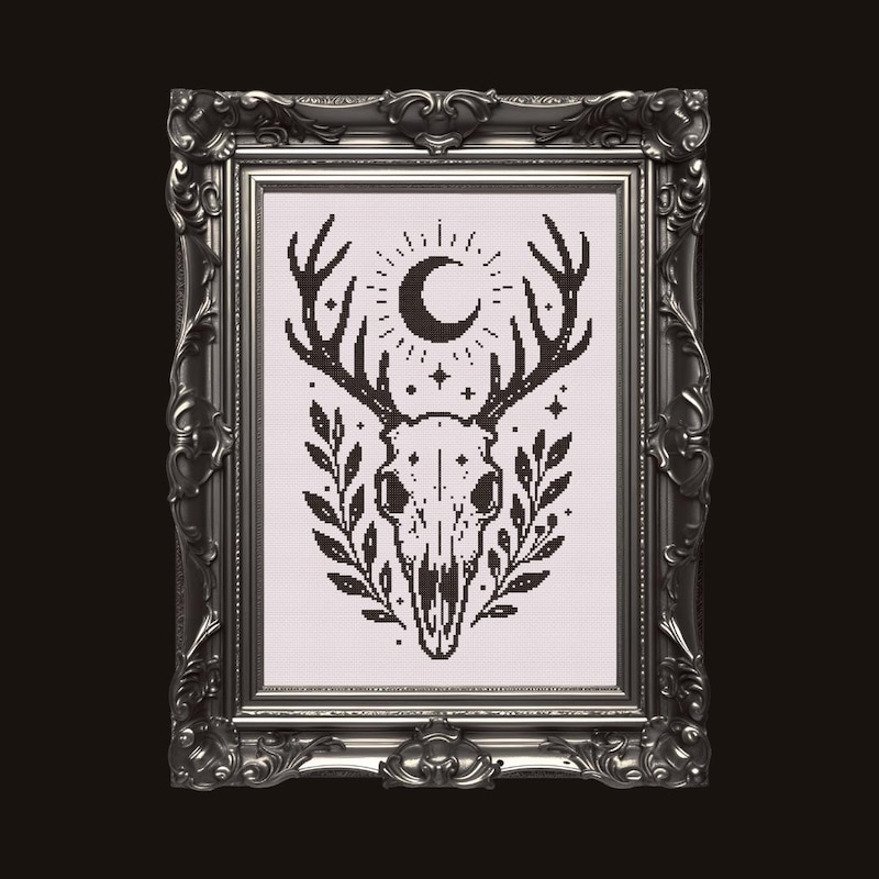 Cross Stitch Deer Skull - Etsy