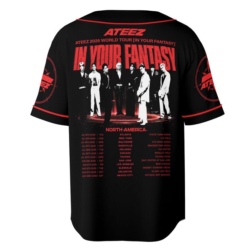Custom Ateez World Tour in Your Fantasy Baseball Jersey, Ateez Merch ...