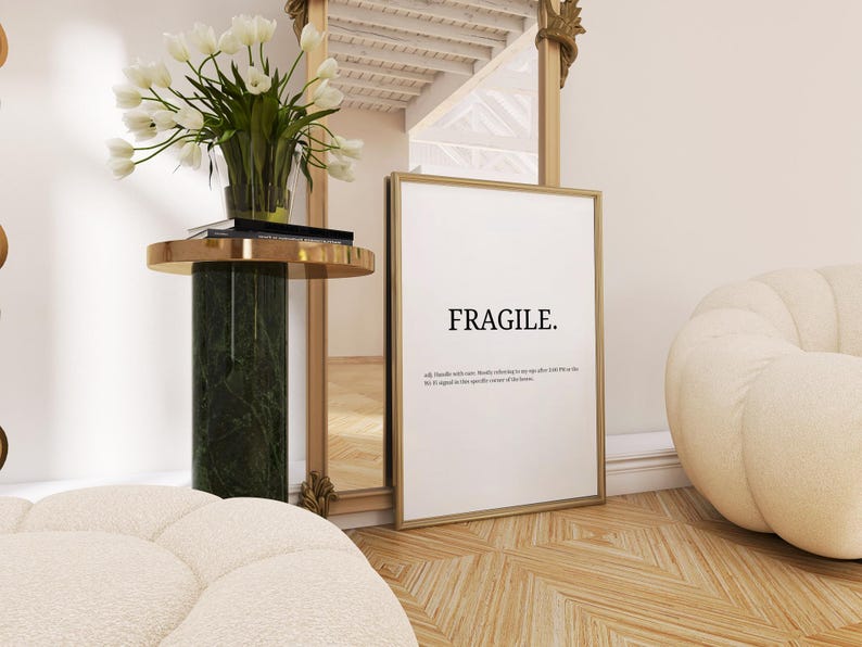 Fragile Definition Print, Minimalist Wall Art, Funny Office Decor ...
