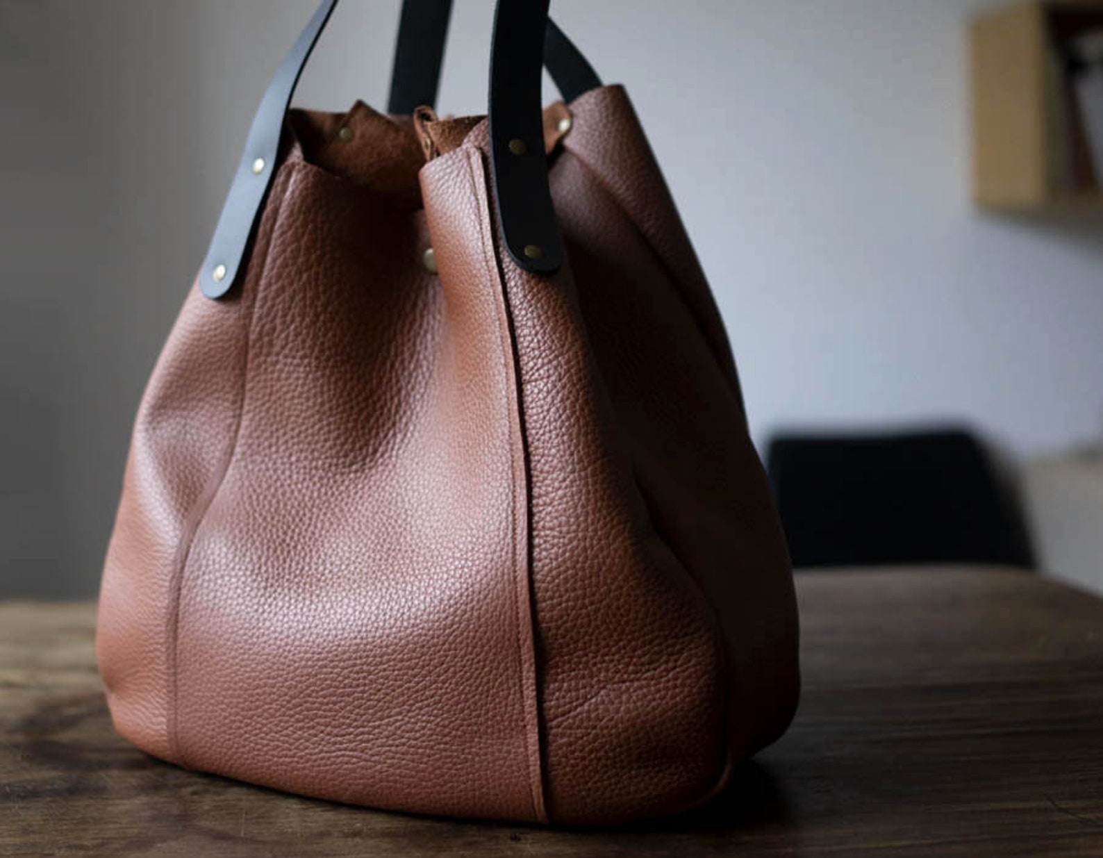 FOKS FORM Lea Bag 03 Hobo Bag Brown Tote Bag Leather | Etsy