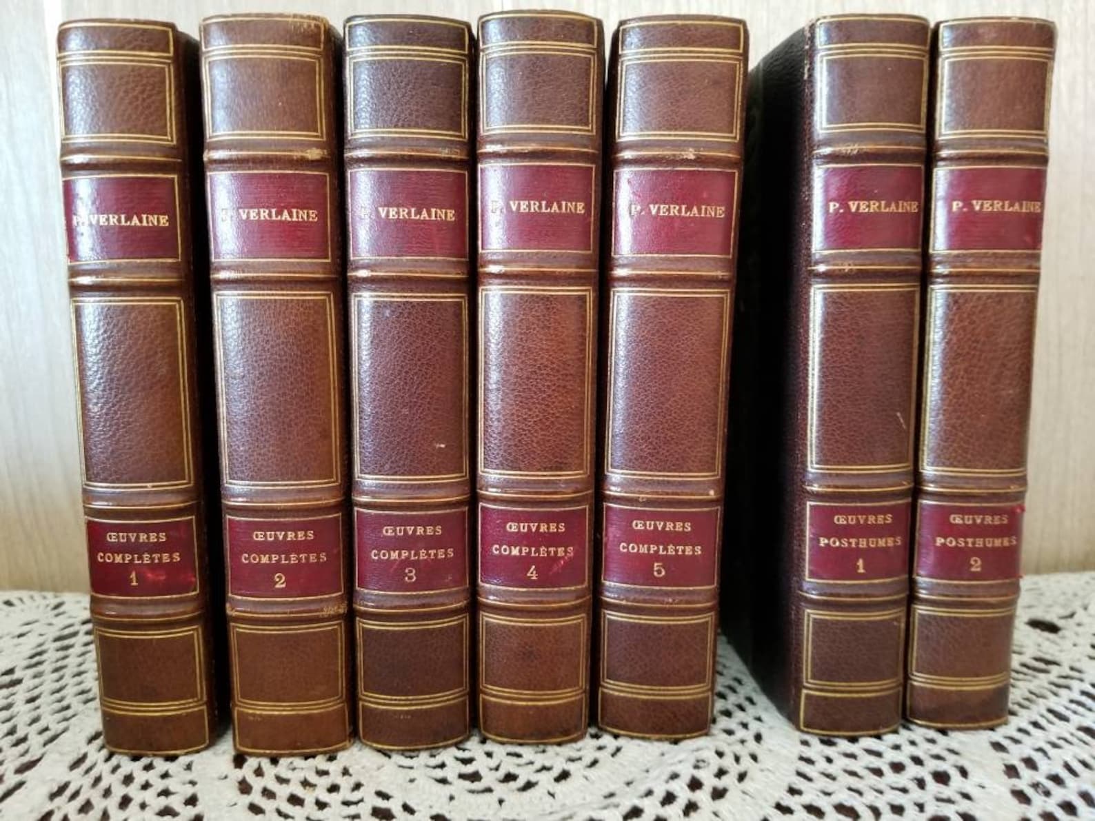 Gorgeous Antique French Books Paul Verlaine 7 books Ab | Etsy