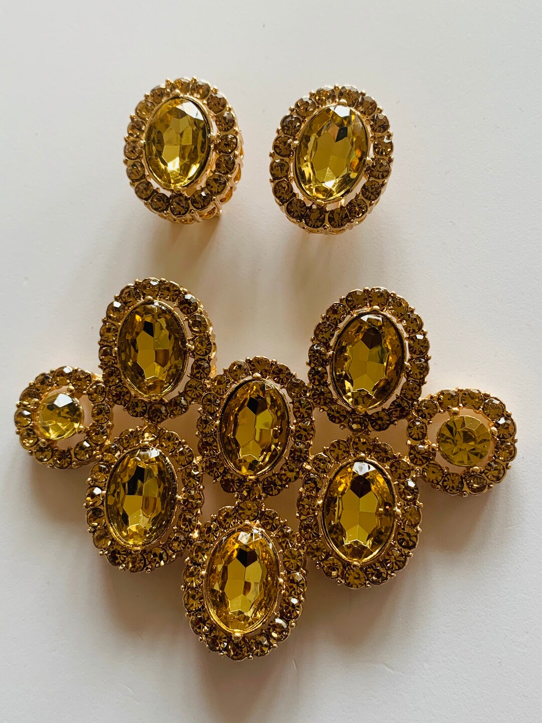 Topaz and Gold Connector - Etsy