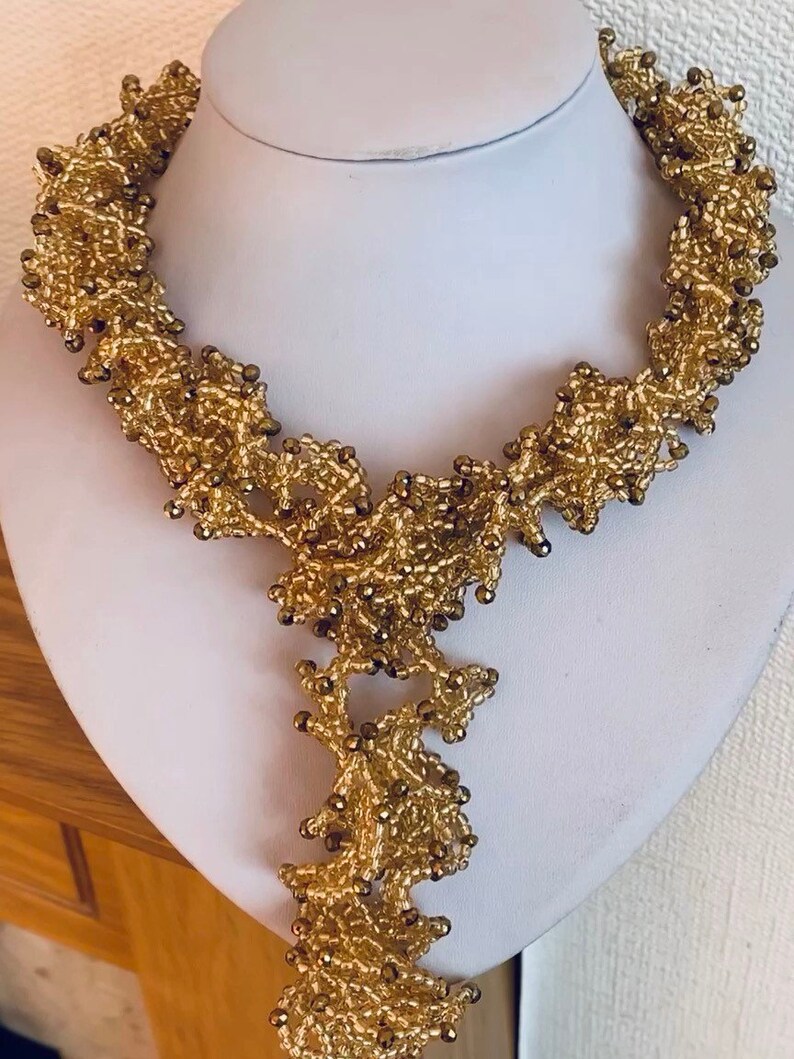 Gold Ruffle Necklace Set - Etsy
