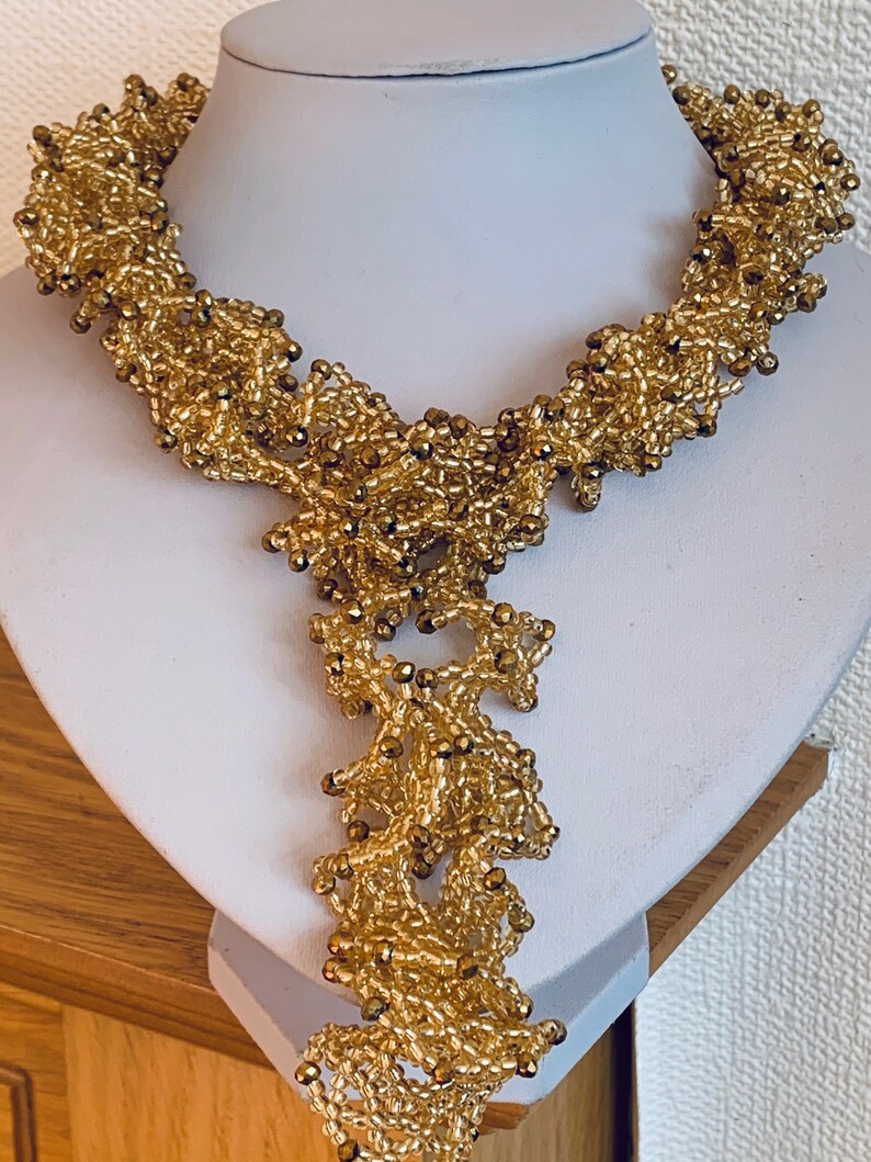 Gold Ruffle Necklace Set - Etsy