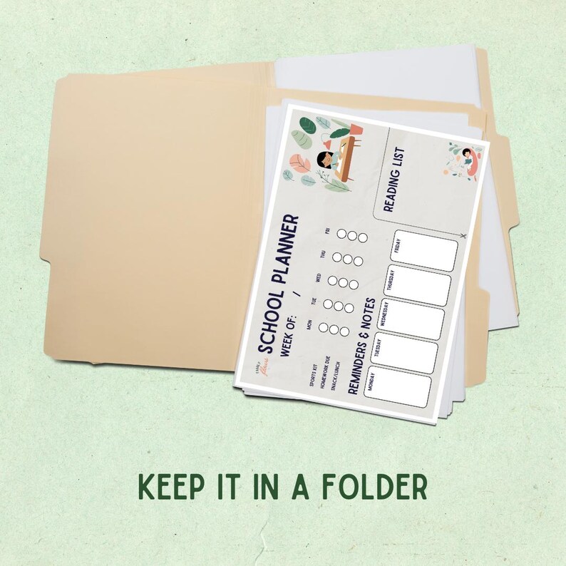 Cute School Planner Printable - "family Flows" - A4 & Letter Sizes ...