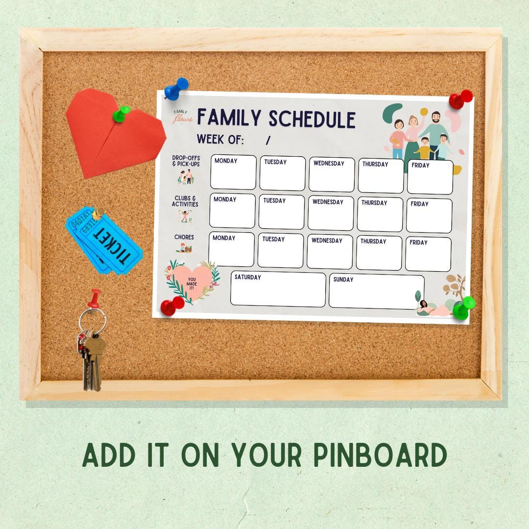 Cute Family Schedule Printable - "family Flows" - A4 & Letter Sizes ...