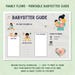 Cute Babysitter Guide Printable - "family Flows" - A4 & Letter Sizes ...