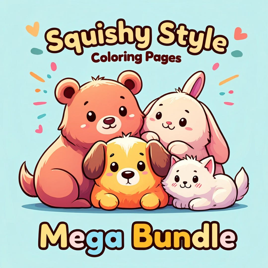 150 Cute Chubby Creatures to Color | Squishy Style Coloring Pages ...