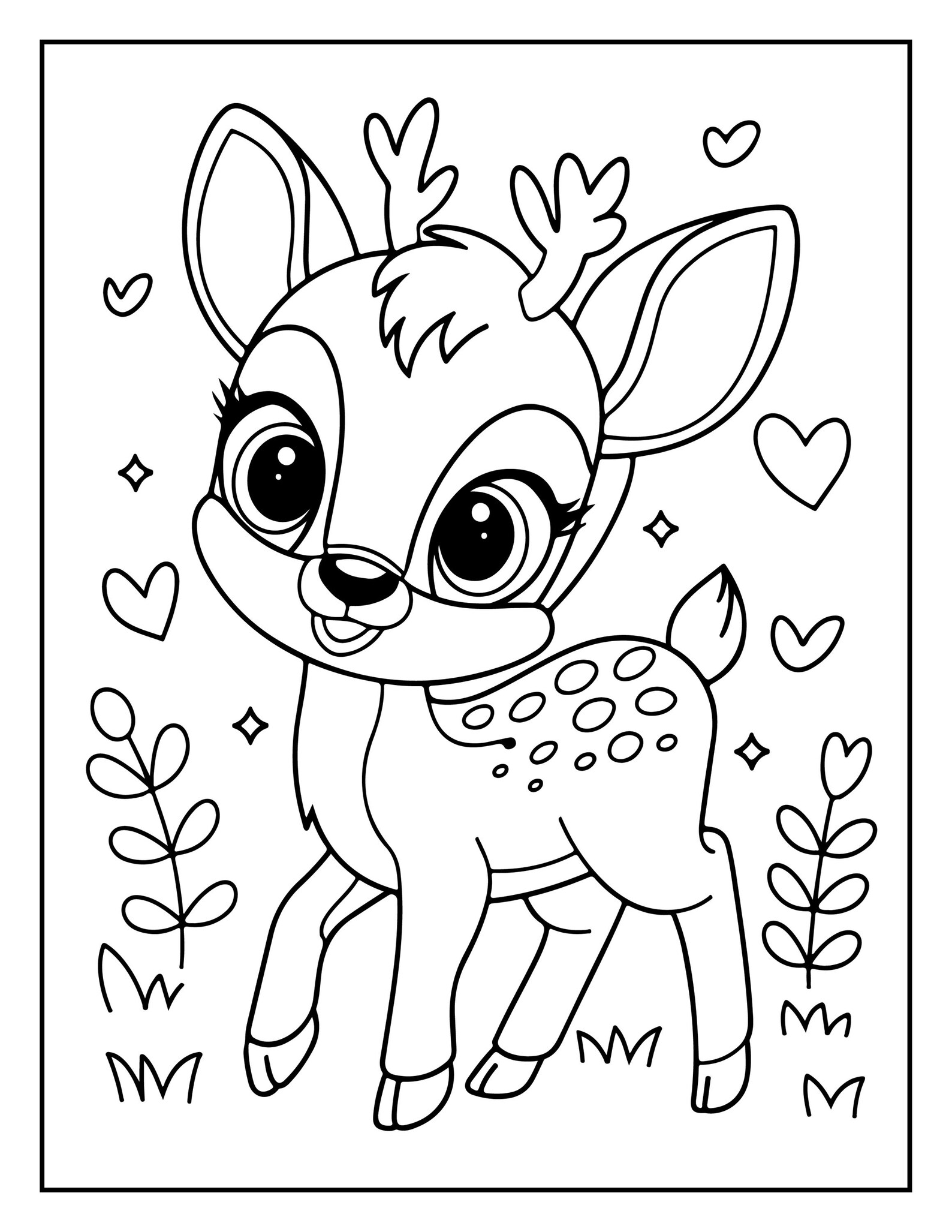 Cute Animals Coloring Book for Kids. 43 Adorable Animal Pages to Color ...