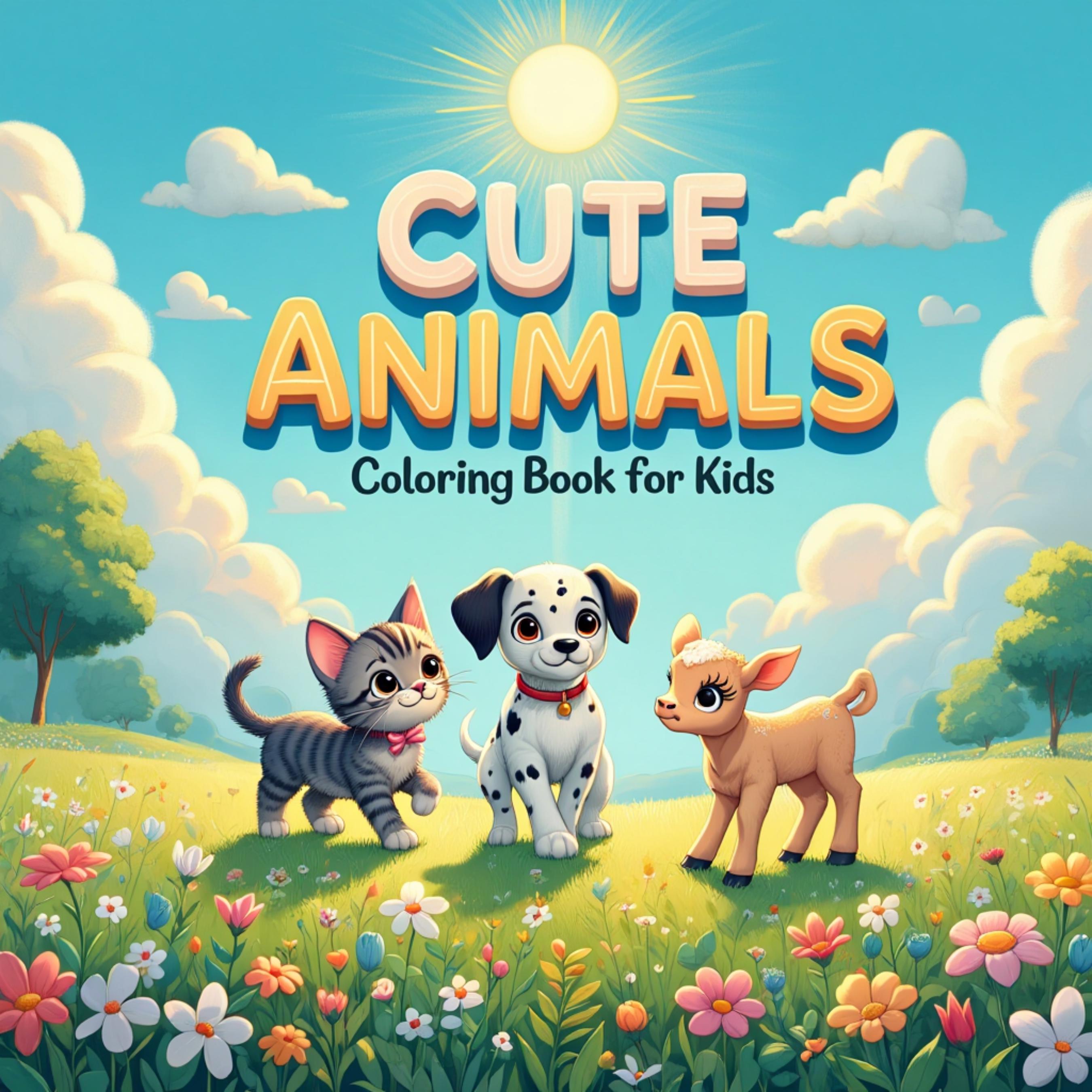 Cute Animals Coloring Book for Kids. 43 Adorable Animal Pages to Color ...