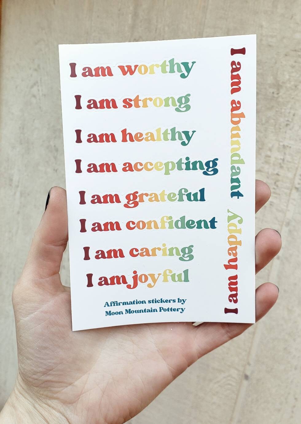 Affirmation Sticker Sheet Vinyl Affirmation Stickers | Etsy