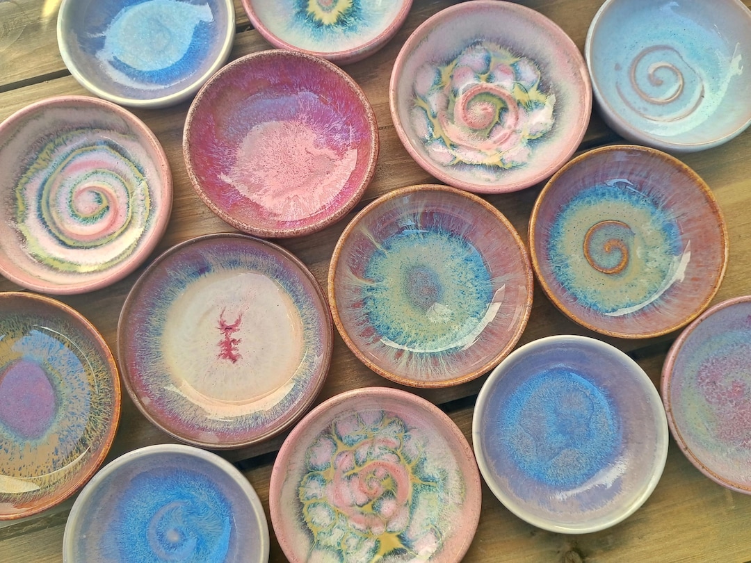 Handmade Pink Ceramic Ring Dish, Small Pottery Jewelry Holder, Sauce ...