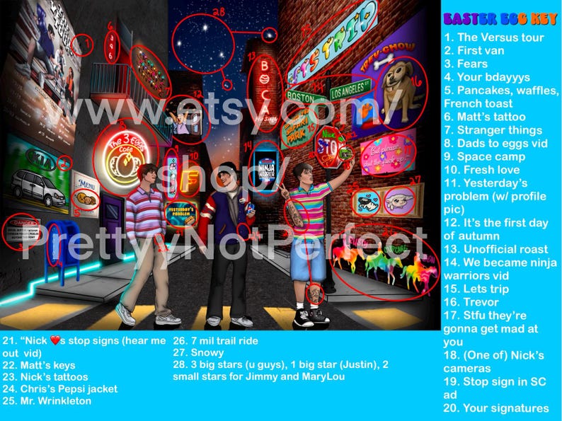 Original Sturniolo Triplets City Night Scene Easter Egg Poster: Nick ...