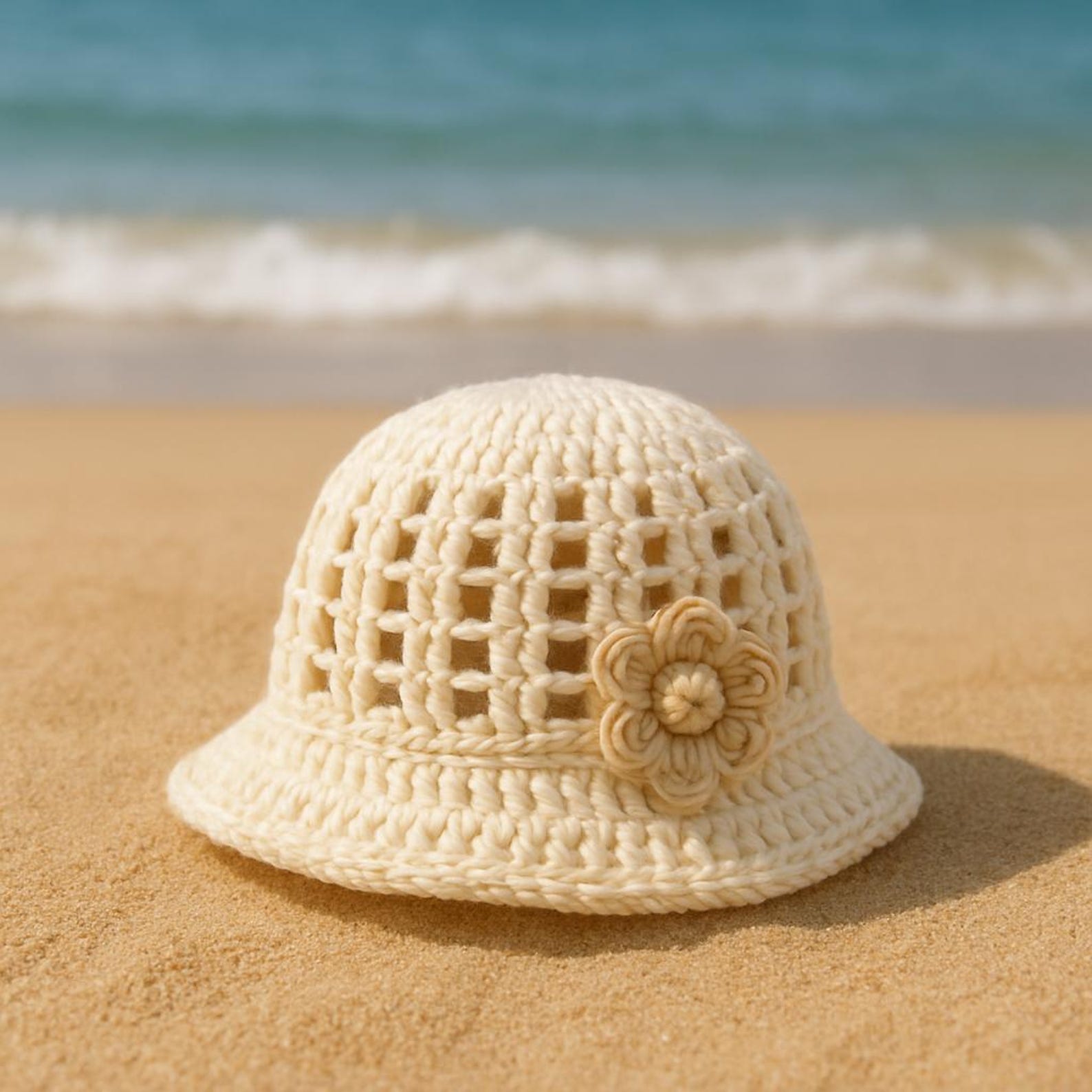 Crochet Baby Sun Hat Pattern: Lightweight Cotton Beach Style (PDF ...