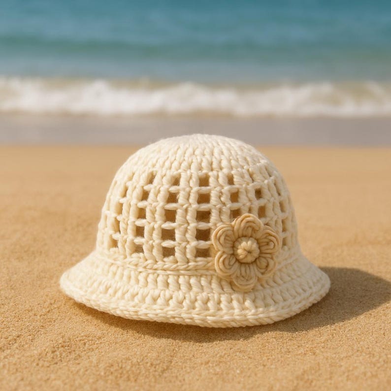 Crochet Baby Sun Hat Pattern: Lightweight Cotton Beach Style (PDF ...