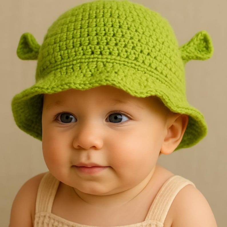 Shrek Inspired Crochet Baby Hat Pattern: Ogre Costume Beanie (PDF) - Etsy