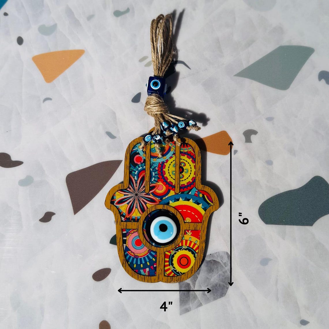 Handmade Fatima Hand Evil Eye Wall Hanging: Turkish Nazar Charm - Etsy
