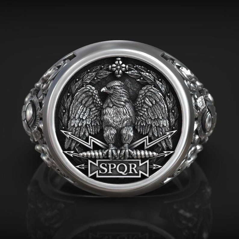 Handmade Sterling Silver SPQR Ring: Roman Eagle Signet - Etsy