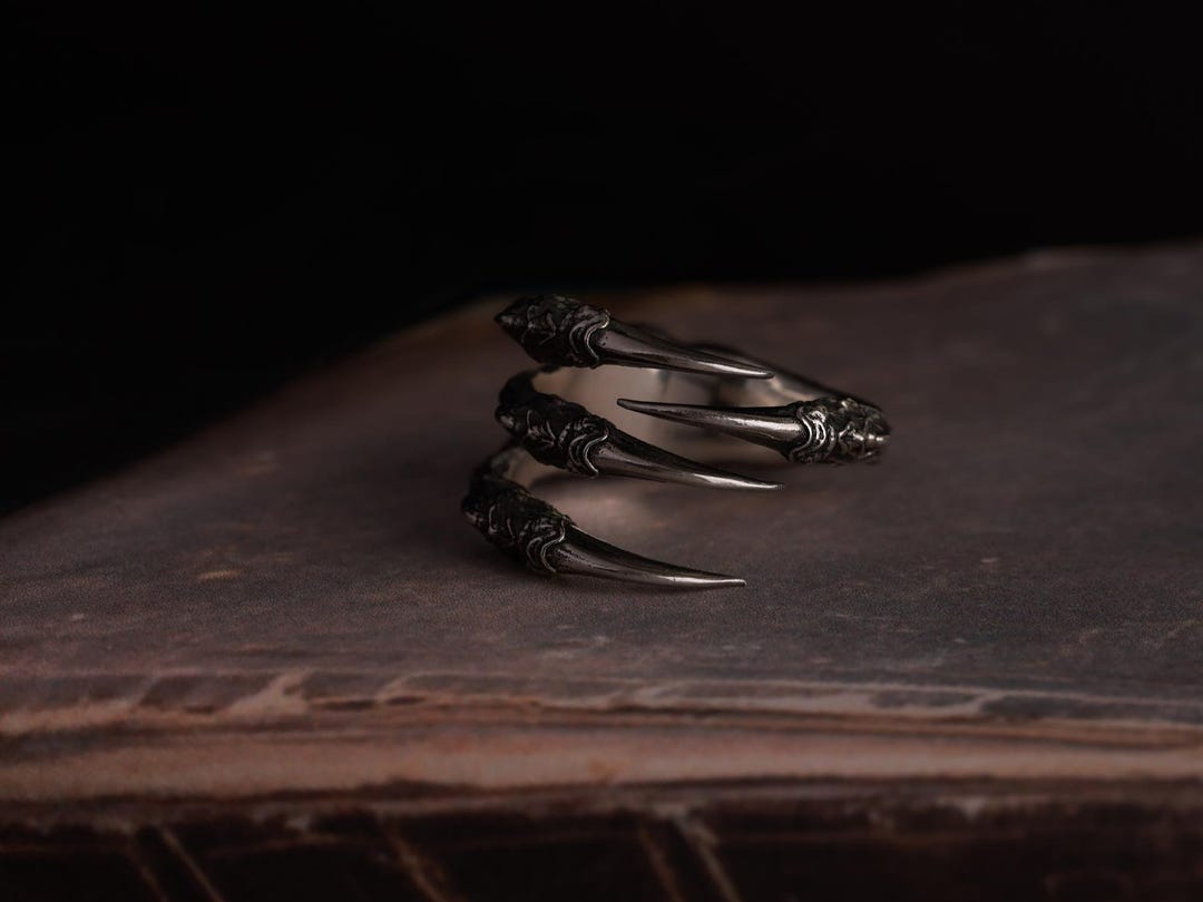 Claw Ring for Men, Gothic Animal Claw Ring, Handmade Silver Ring ...
